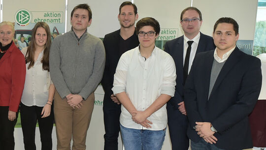 Fußball Thomas Geisen, Frank Gutmann, Tim Flesch, Nicole Thomas und ...