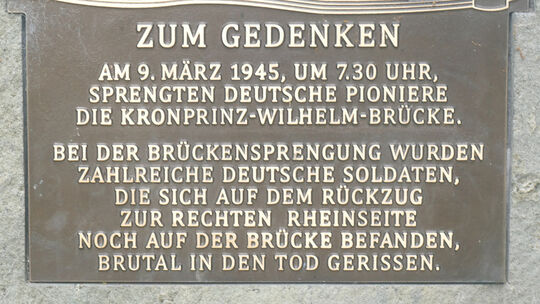 Gedenkstein erinnert an den 9. März 1945 - Pioniere sprengten ...