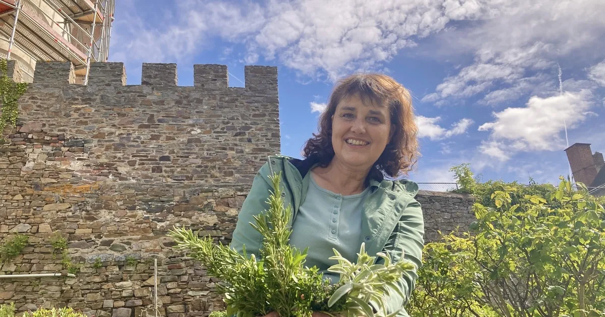 Linda Frerichs kümmert sich in Münstermaifeld um den Heilkräutergarten ...