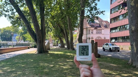 Die Hitze-Hotspots in Bad Kreuznach: Mit bis zu 47 Grad um 15 Uhr ist ...