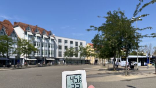 Die Hitze-Hotspots in Bad Kreuznach: Mit bis zu 47 Grad um 15 Uhr ist ...
